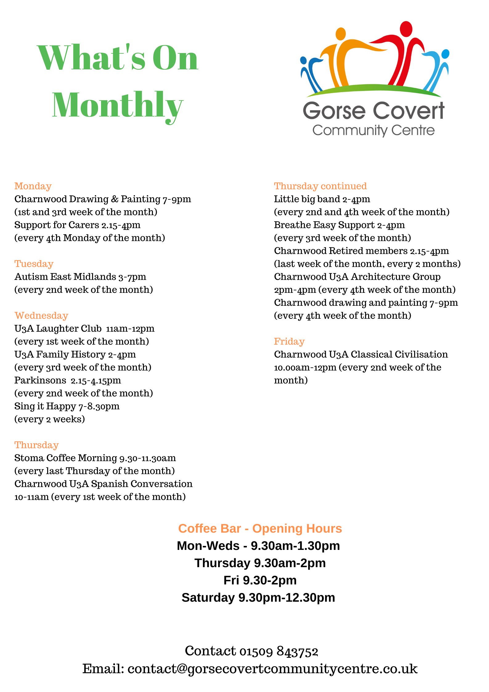 What’s On – Gorse Covert