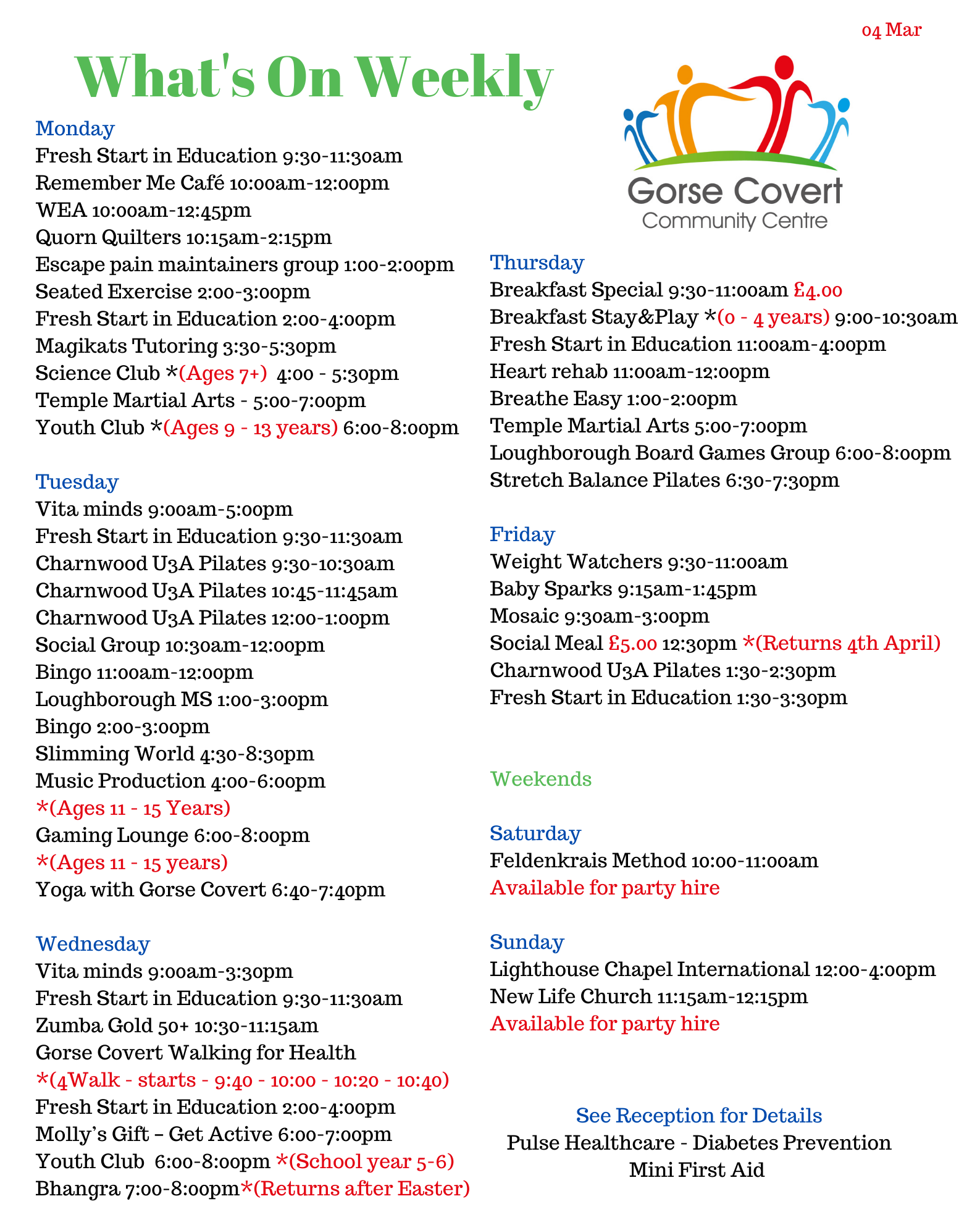 What’s On – Gorse Covert